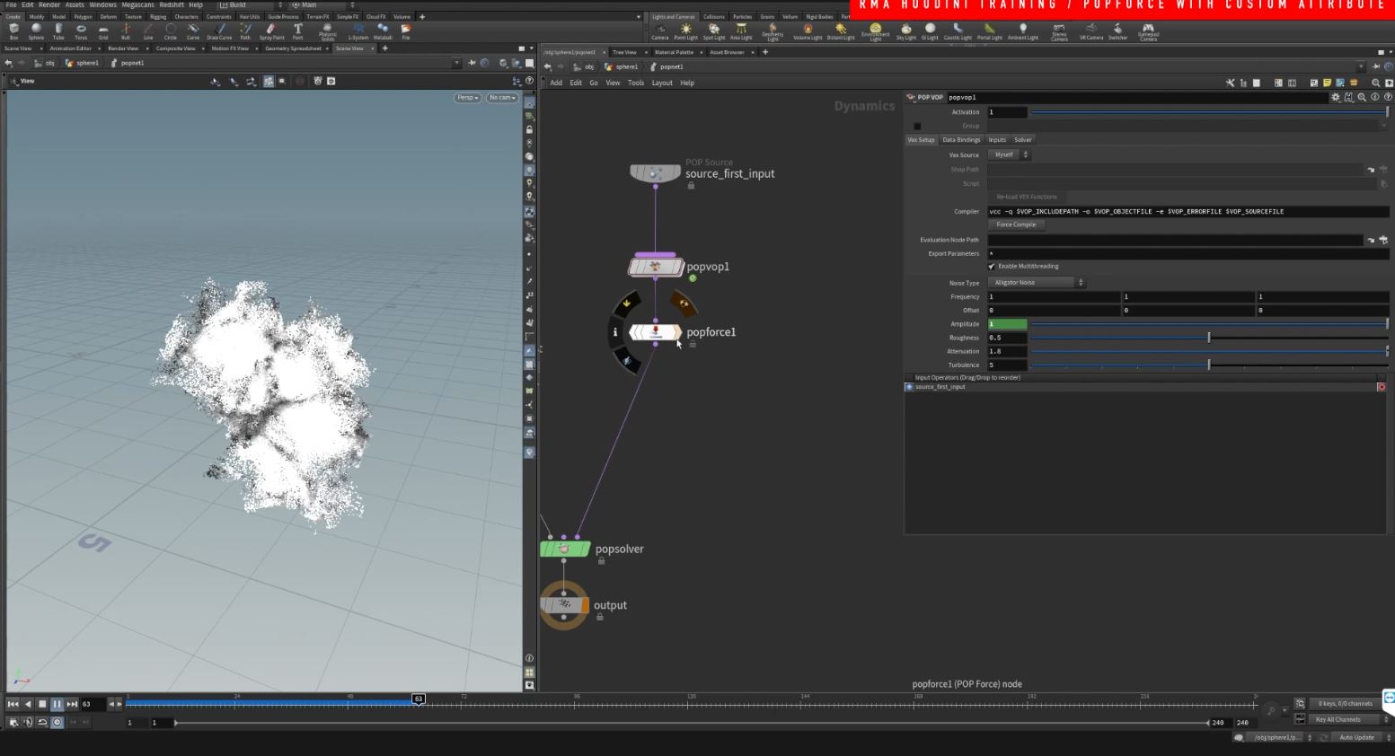 Popforce With Custom attribute | SideFX