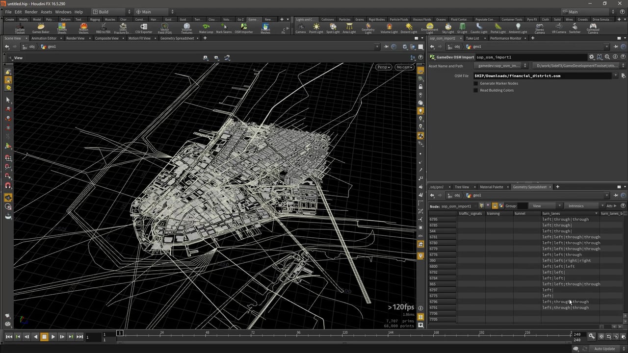 Game Tools OSM Importer SideFX