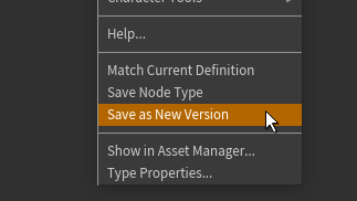 Save modified asset as new version | SideFX
